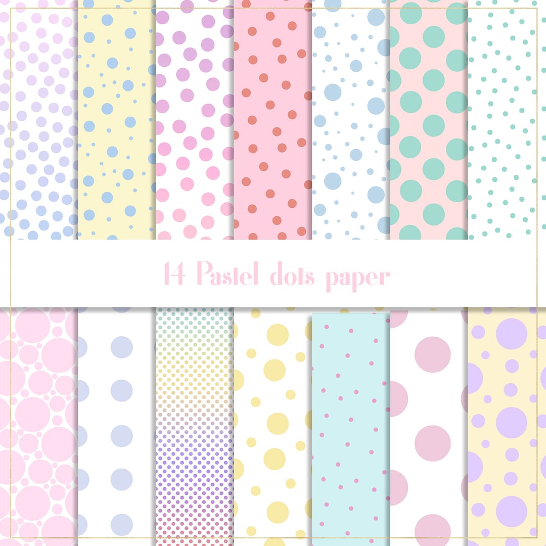 Pastel Dots Digital Paper, Dots Pattern, Pastel Polka Dots, Confetti ...