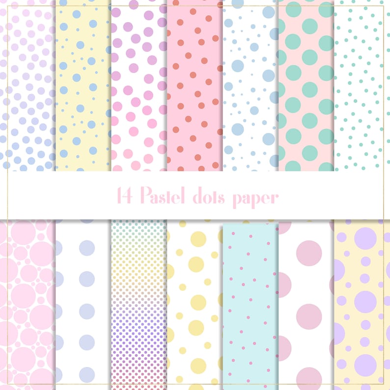 Pastel Dots Digital Paper Dots Pattern Pastel Polka Dots - Etsy
