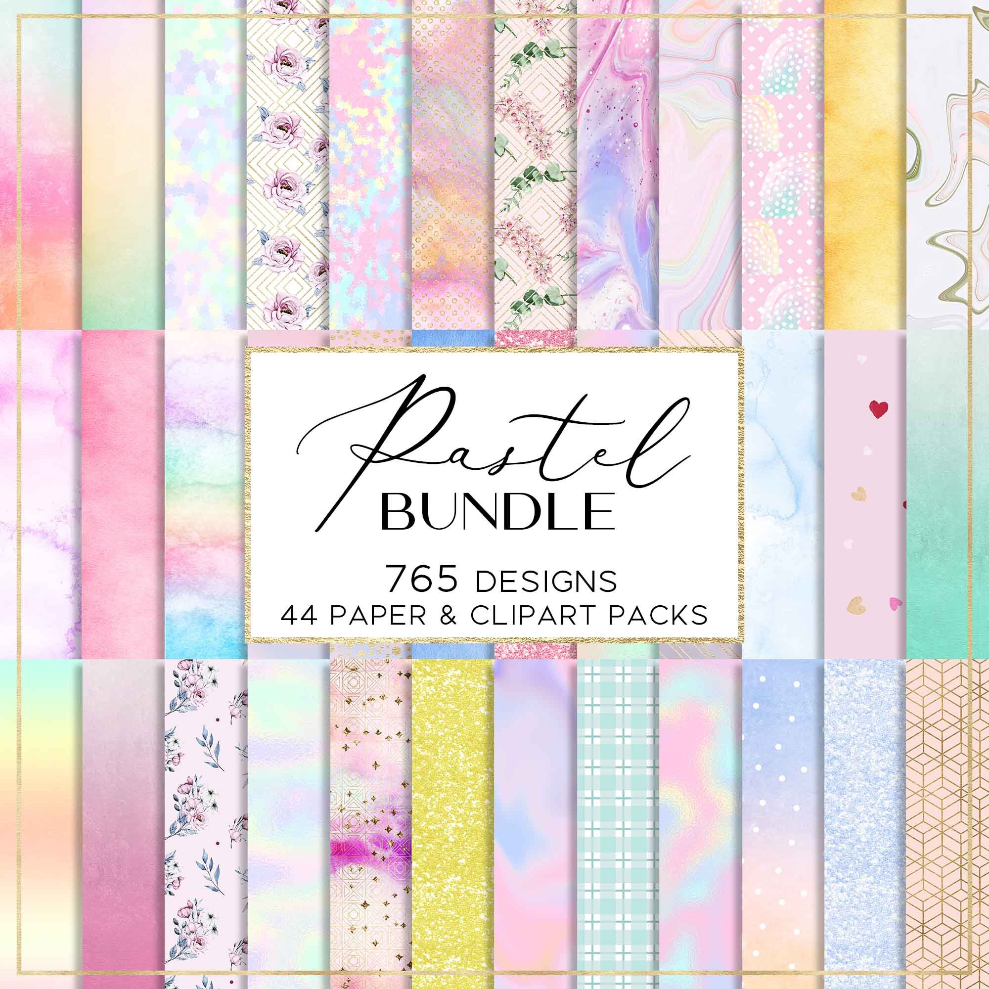 Pastel BUNDLE Digital Paper Pastel Flowers Pastel Paper - Etsy