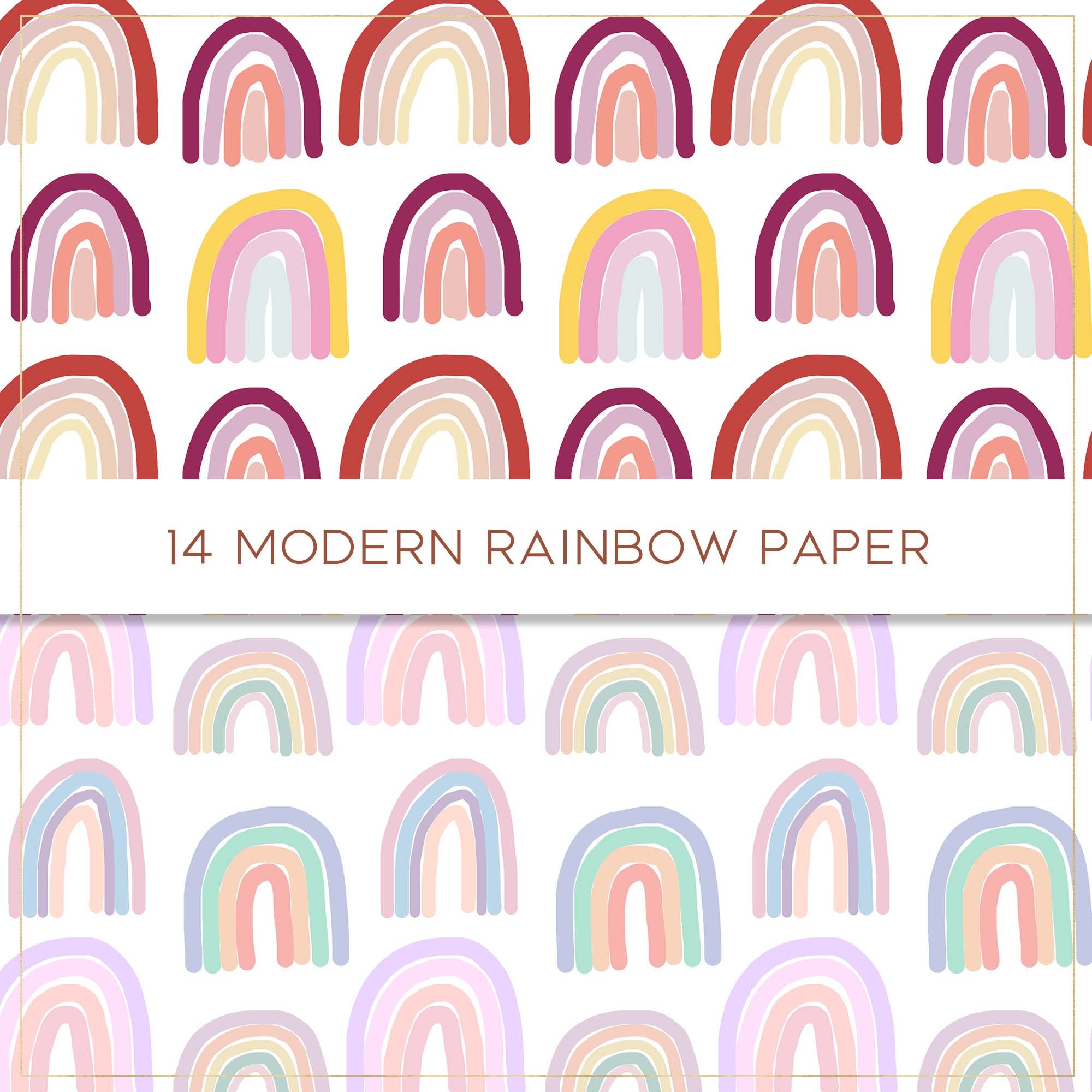 Modern Rainbow Digital Paper Rainbow Seamless Pattern | Etsy