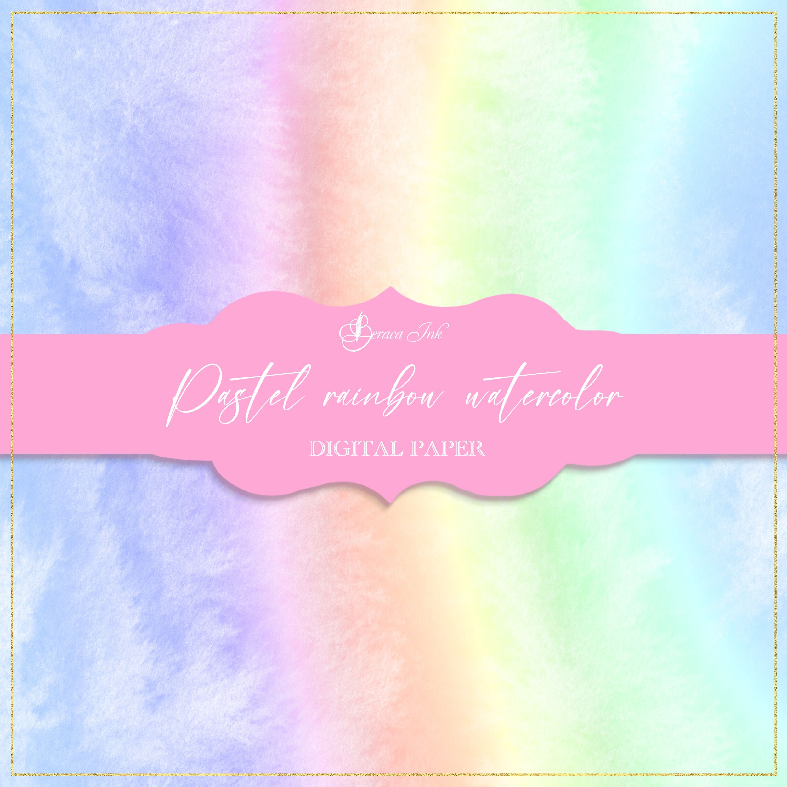 Pastel Rainbow Watercolor Digital Paper Gradient Wallpaper | Etsy