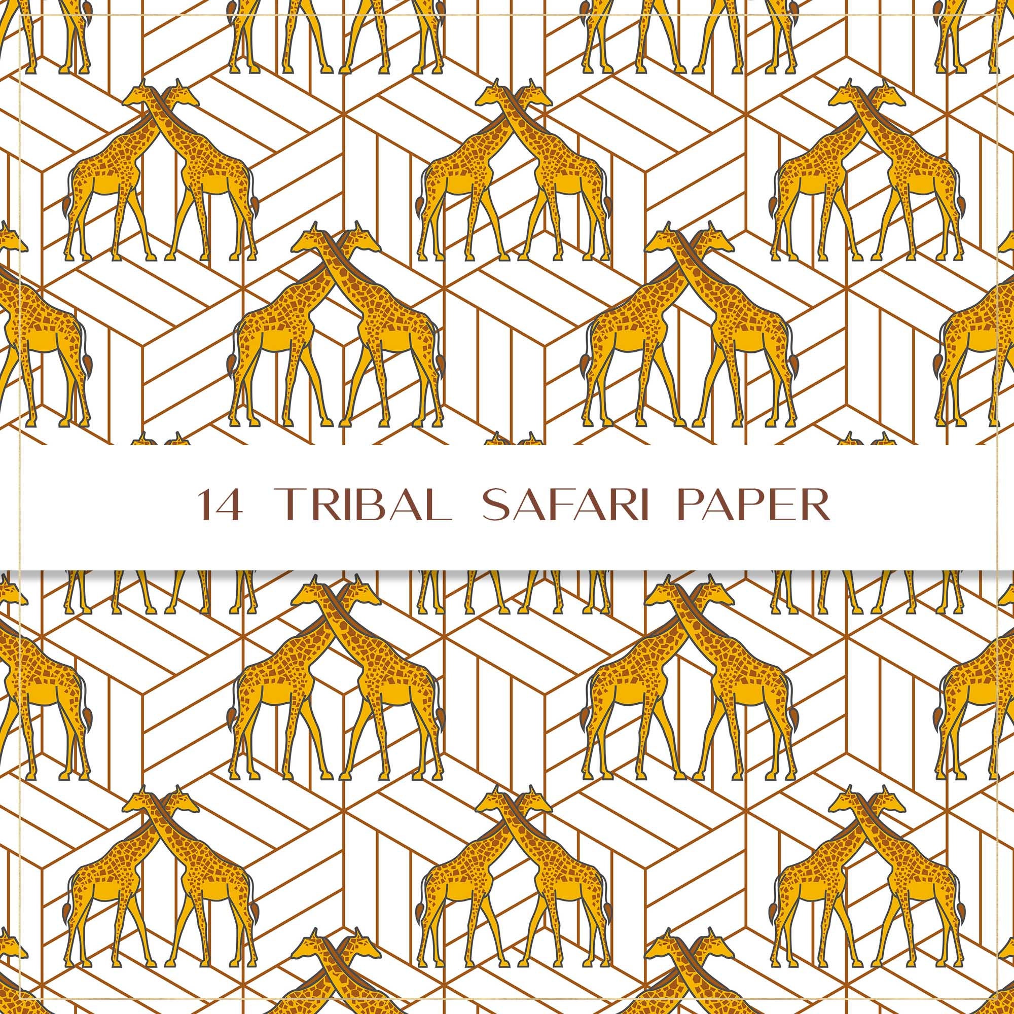 Tribal Safari Digital Paper Seamless Paper Jungle Animals | Etsy