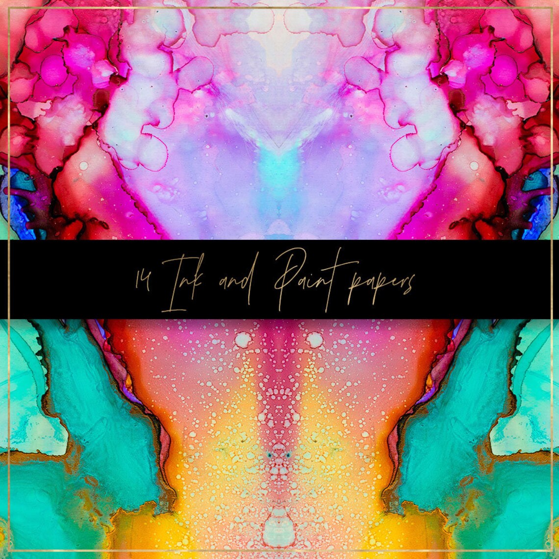 Ink and Paint Digital Paper, Watercolor Digital Paper, Liquid Paint ...
