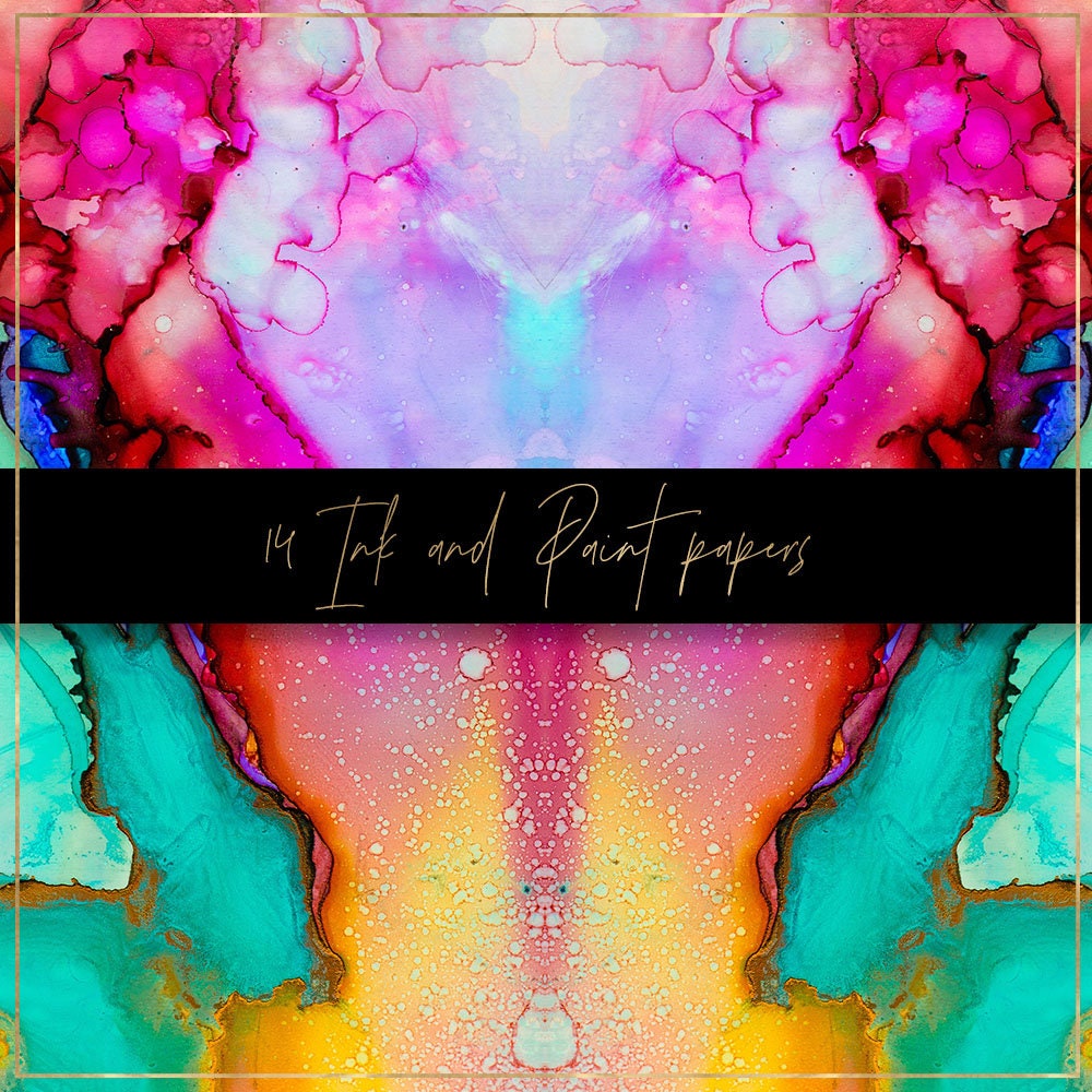 Ink and Paint Digital Paper, Watercolor Digital Paper, Liquid Paint ...