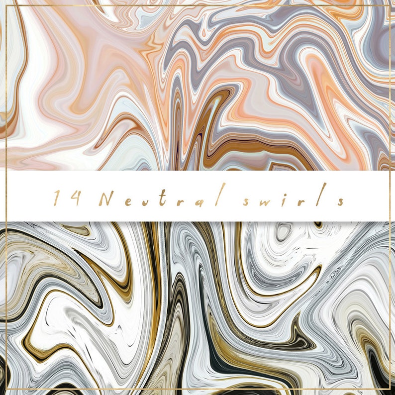 Neutral Swirls Digital Paper Neutral Marble Paper Abstract | Etsy
