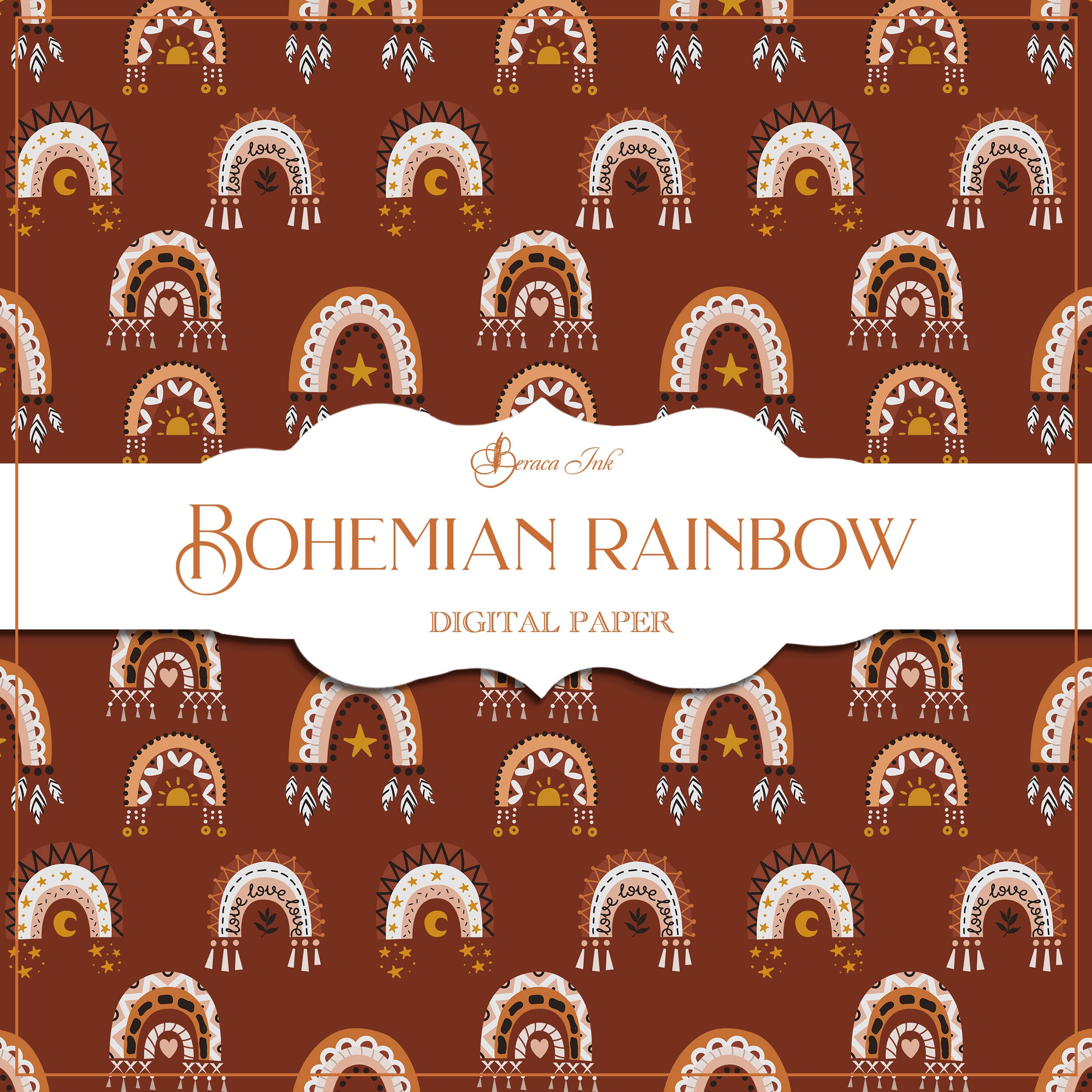 Bohemian Rainbow Digital Paper Rainbow Seamless Pattern Boho - Etsy