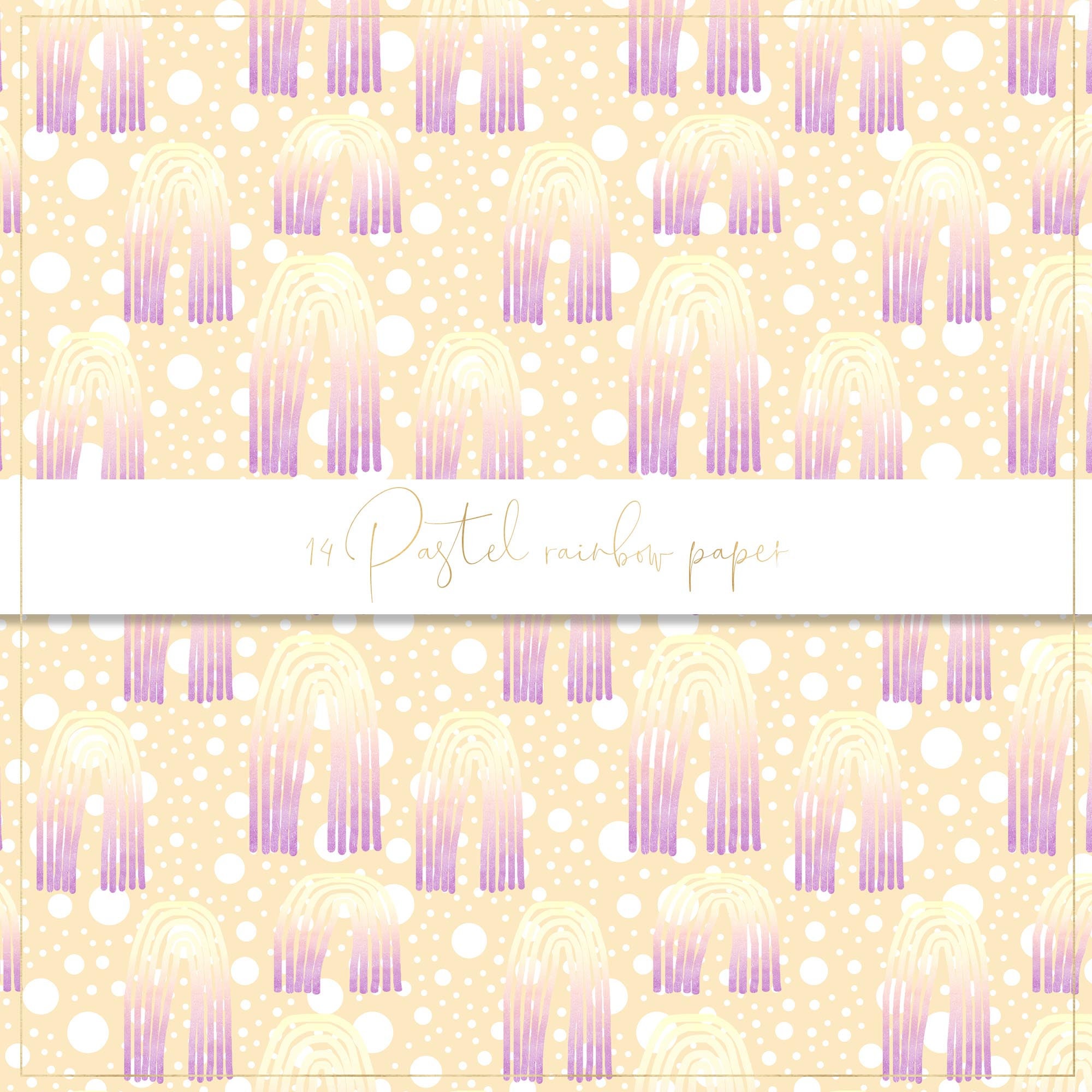 Pastel Rainbow Digital Paper Rainbow Seamless Pattern Pastel | Etsy