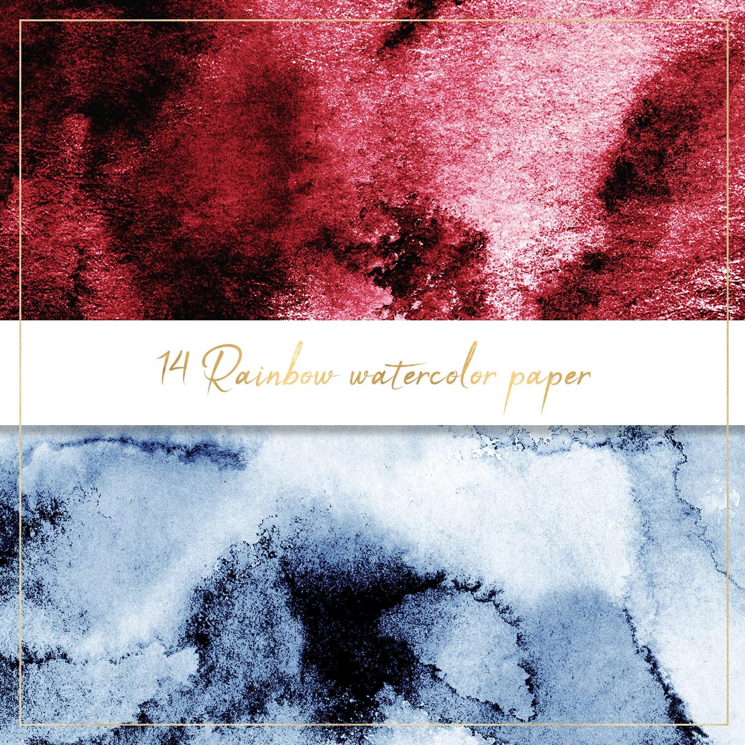 Dark Rainbow Watercolor Digital Paper, Colorful Background, Pink ...