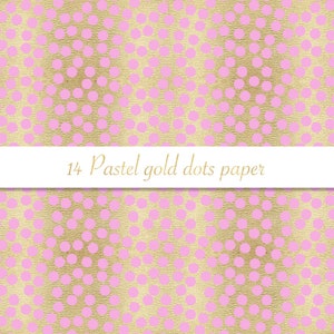 Pastel Gold Dots Digital Paper, Seamless Paper, Polk Dots Background ...