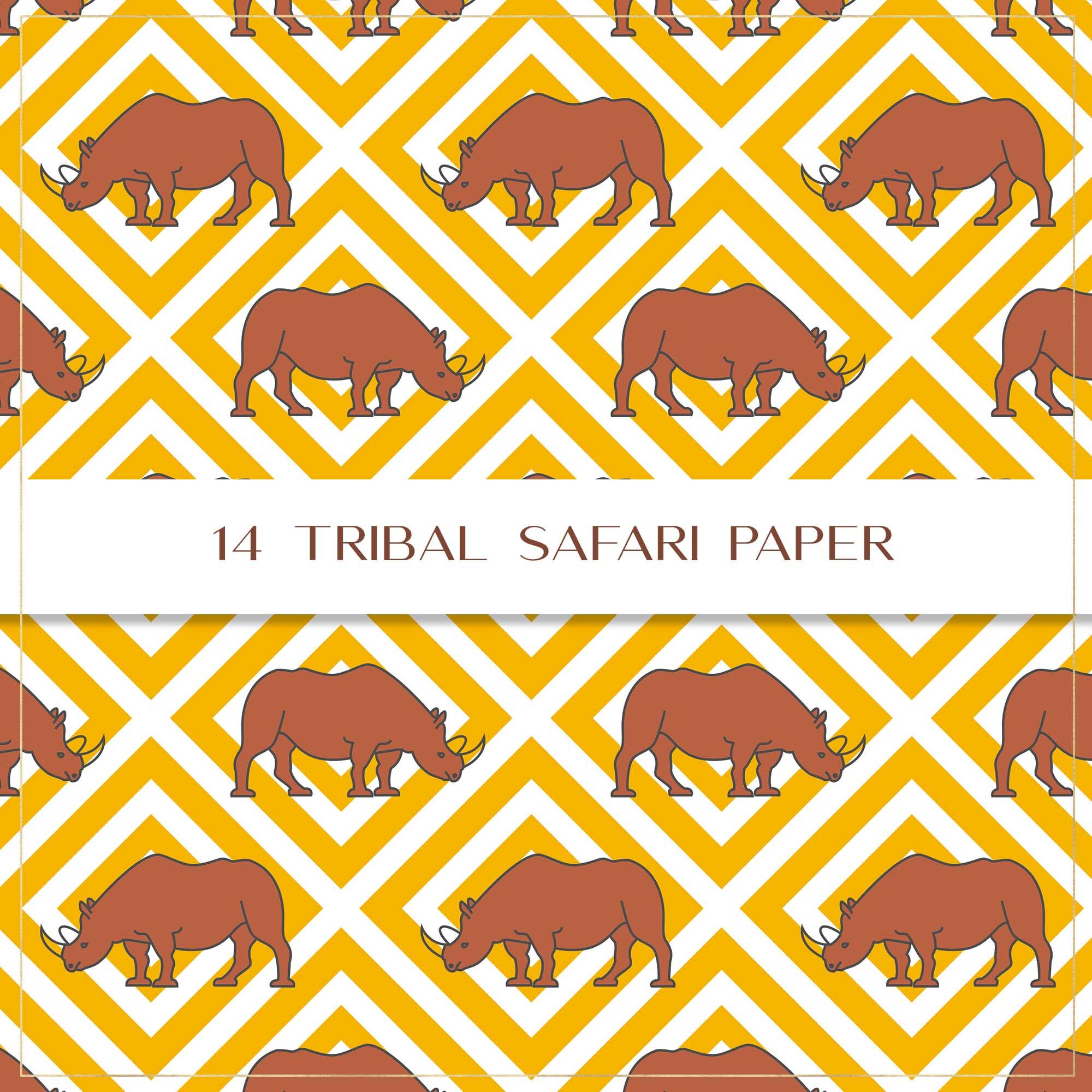 Tribal Safari Digital Paper Seamless Paper Jungle Animals | Etsy