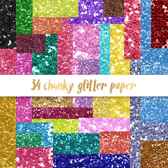 Chunky Glitter Digital Paper Chunky Glitter Paper Pastel - Etsy