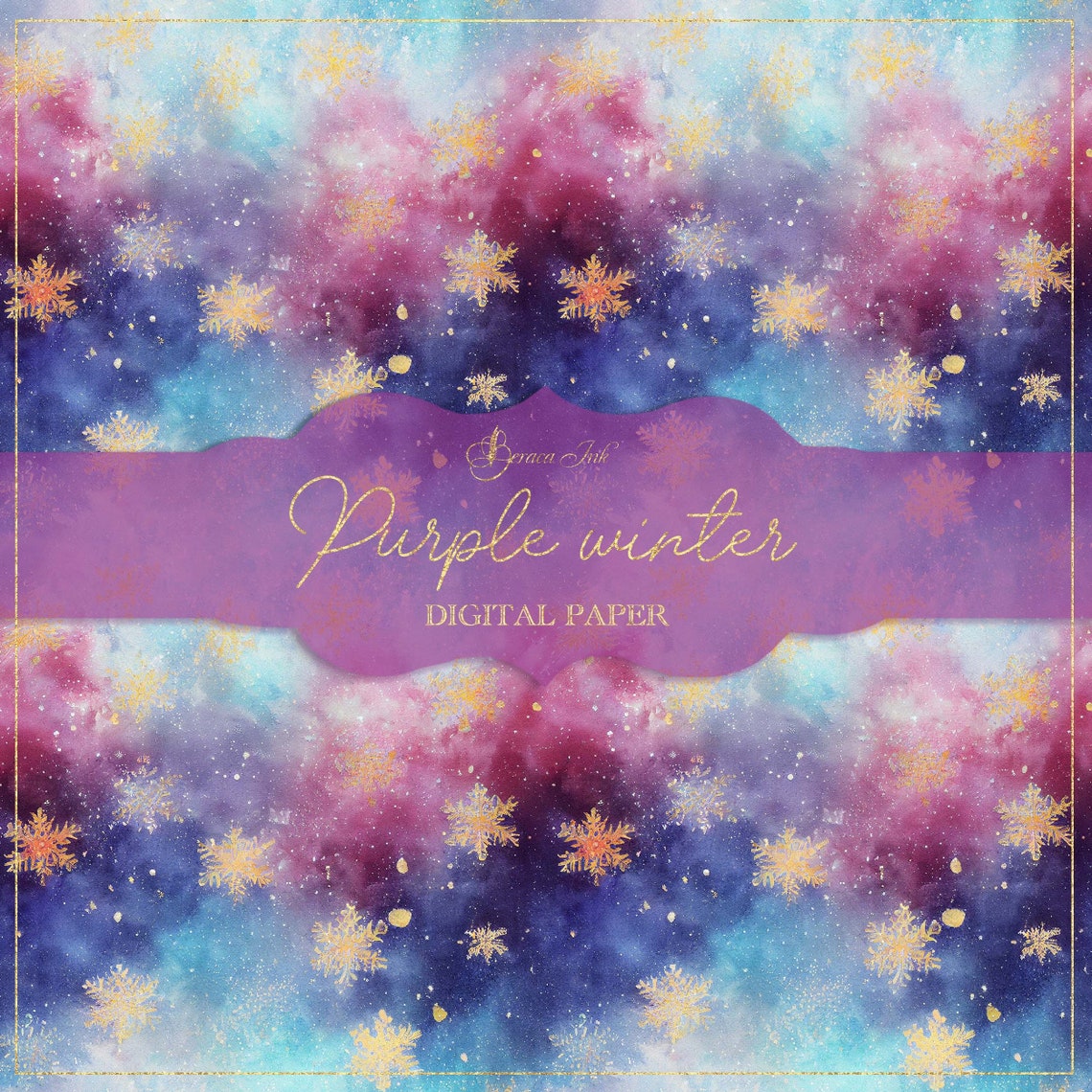 Purple Winter Digital Paper Seamless Pattern Pink - Etsy