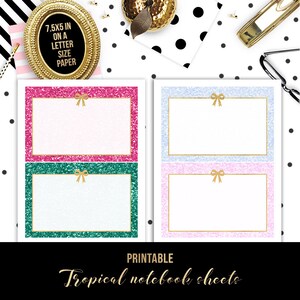 Printable Notebook, Gold Notebook, Watercolor Stationery, Glitter ...