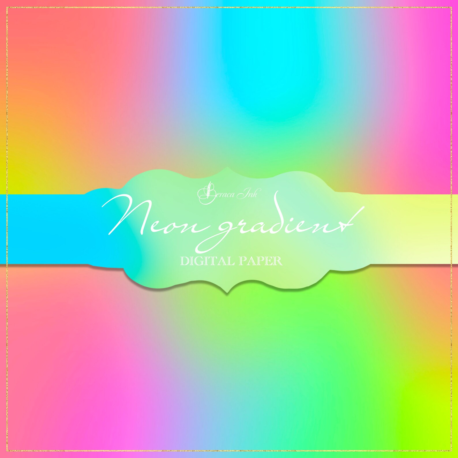 Neon Gradient Digital Paper Gradient Pattern Rainbow Ombre | Etsy