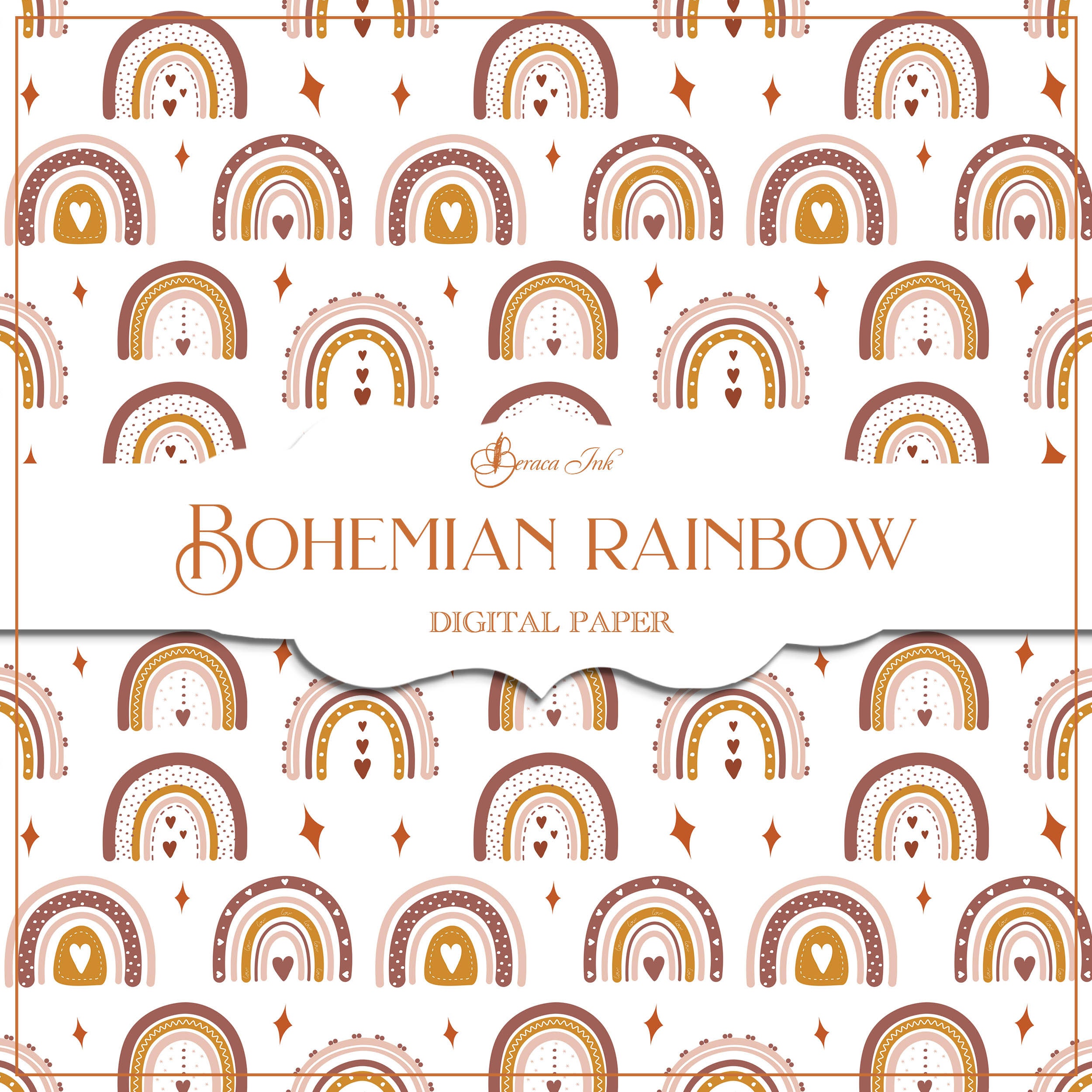 Bohemian Rainbow Digital Paper Rainbow Seamless Pattern Boho - Etsy