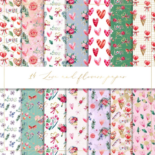 Flower Digital Paper - Etsy