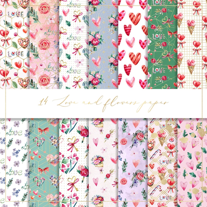 Flower Digital Paper - Etsy