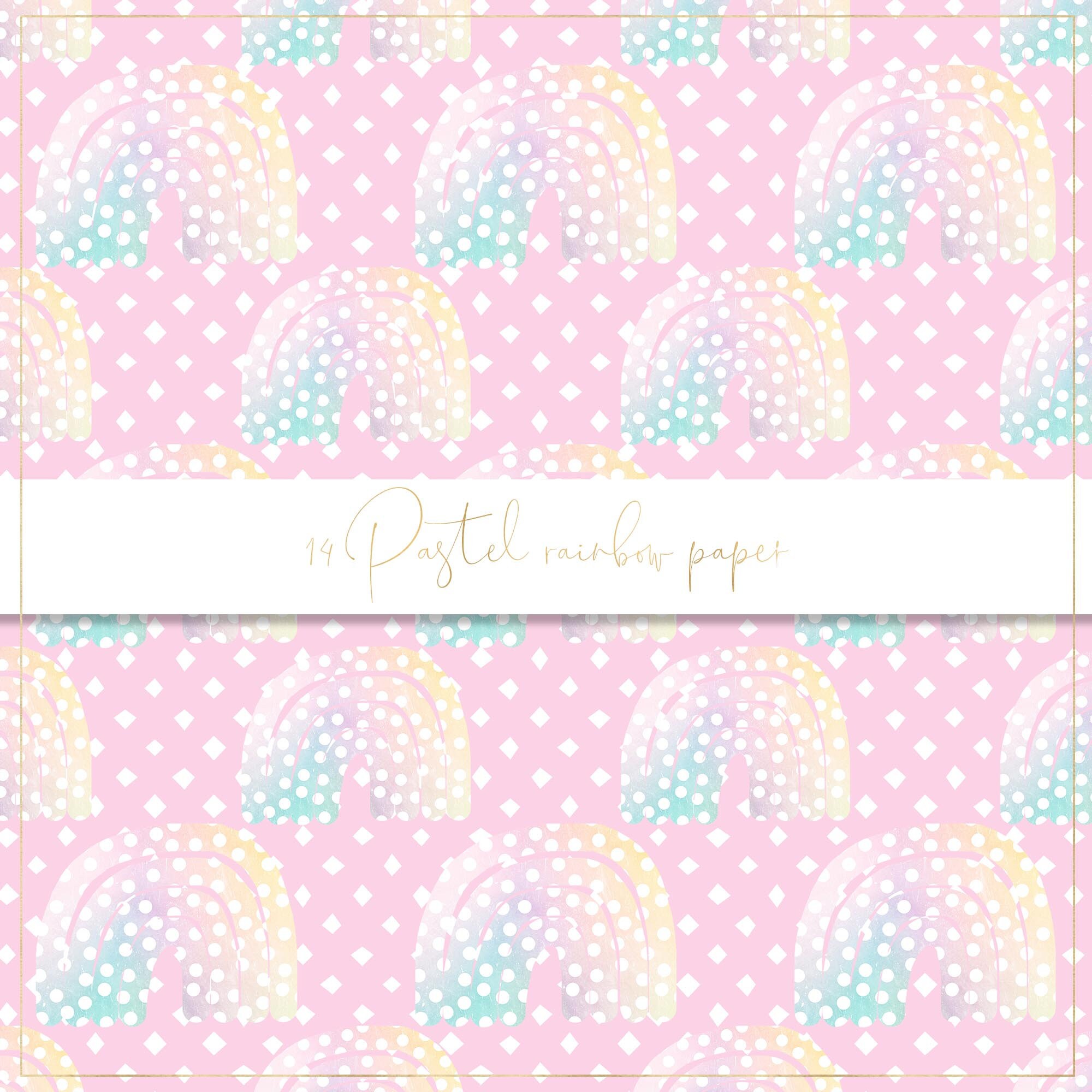 Pastel Rainbow Digital Paper Rainbow Seamless Pattern Pastel | Etsy