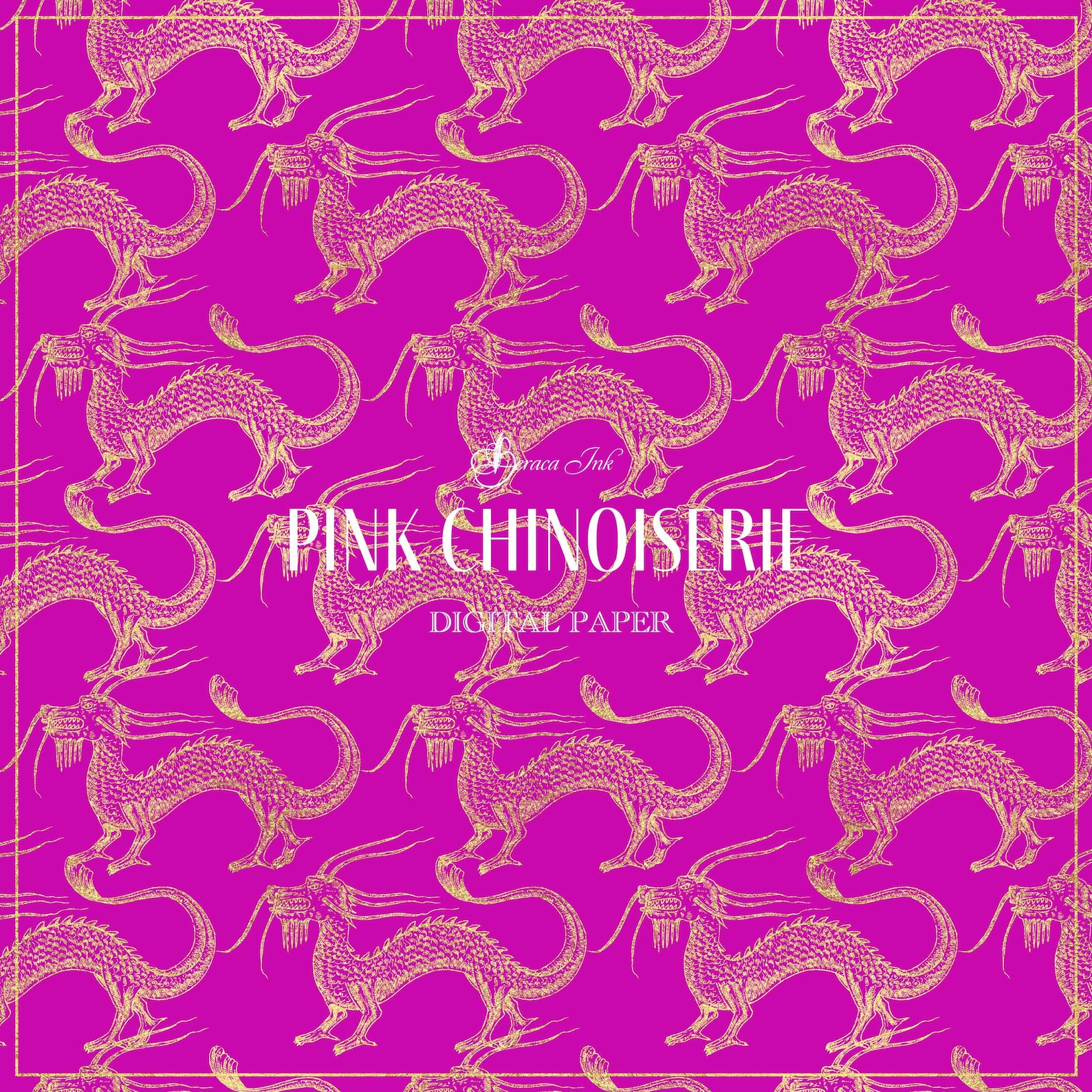 Pink Chinoiserie Digital Paper Seamless Pattern Asian | Etsy