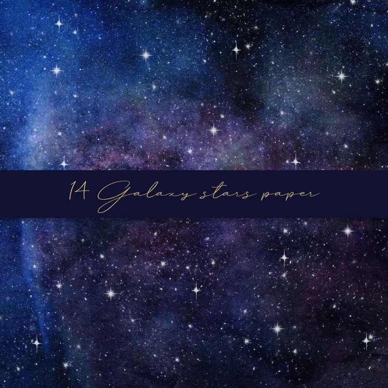 Galaxy Stars Digital Paper, Space Background, Watercolor Galaxy, Cosmic ...