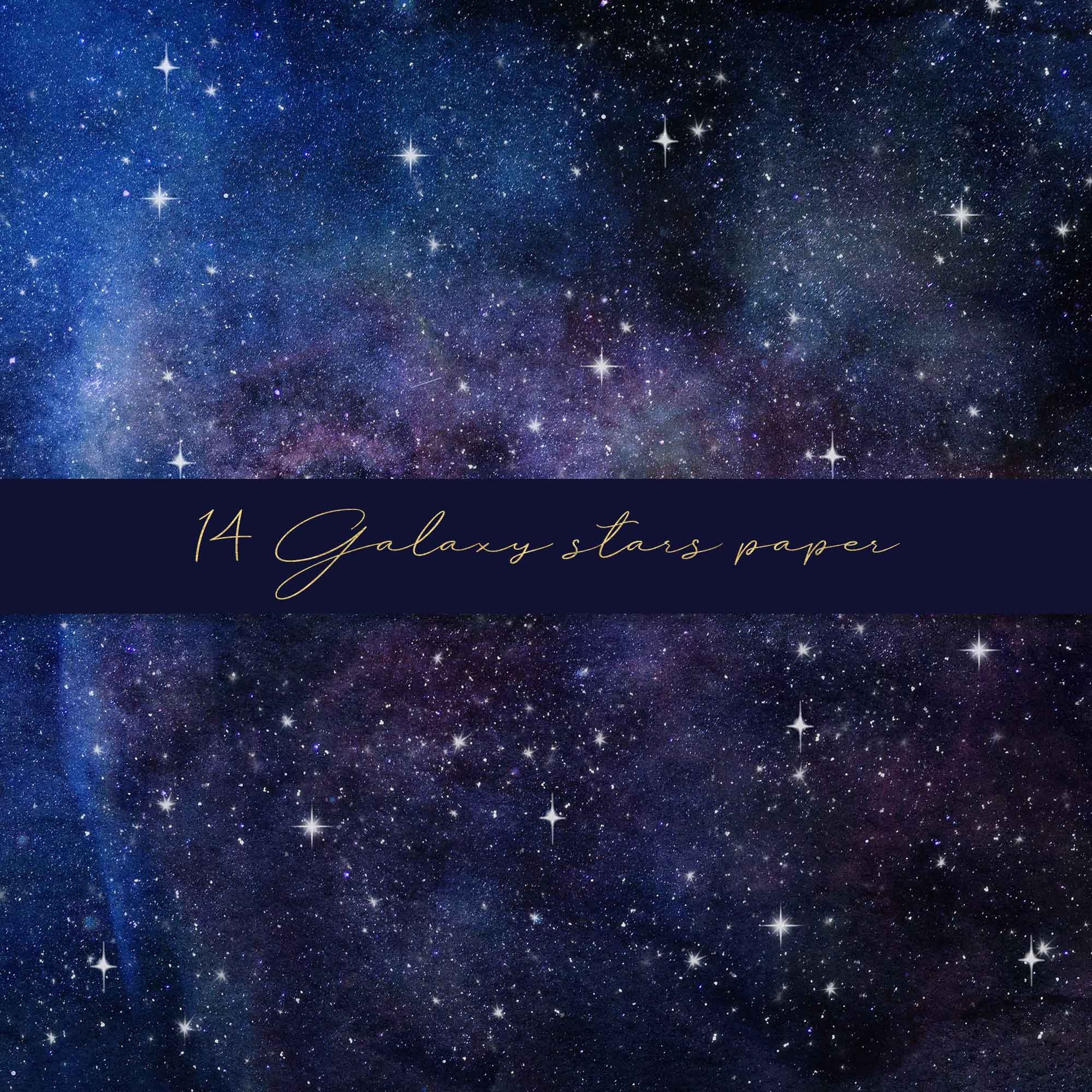 Galaxy Stars Digital Paper, Space Background, Watercolor Galaxy, Cosmic ...