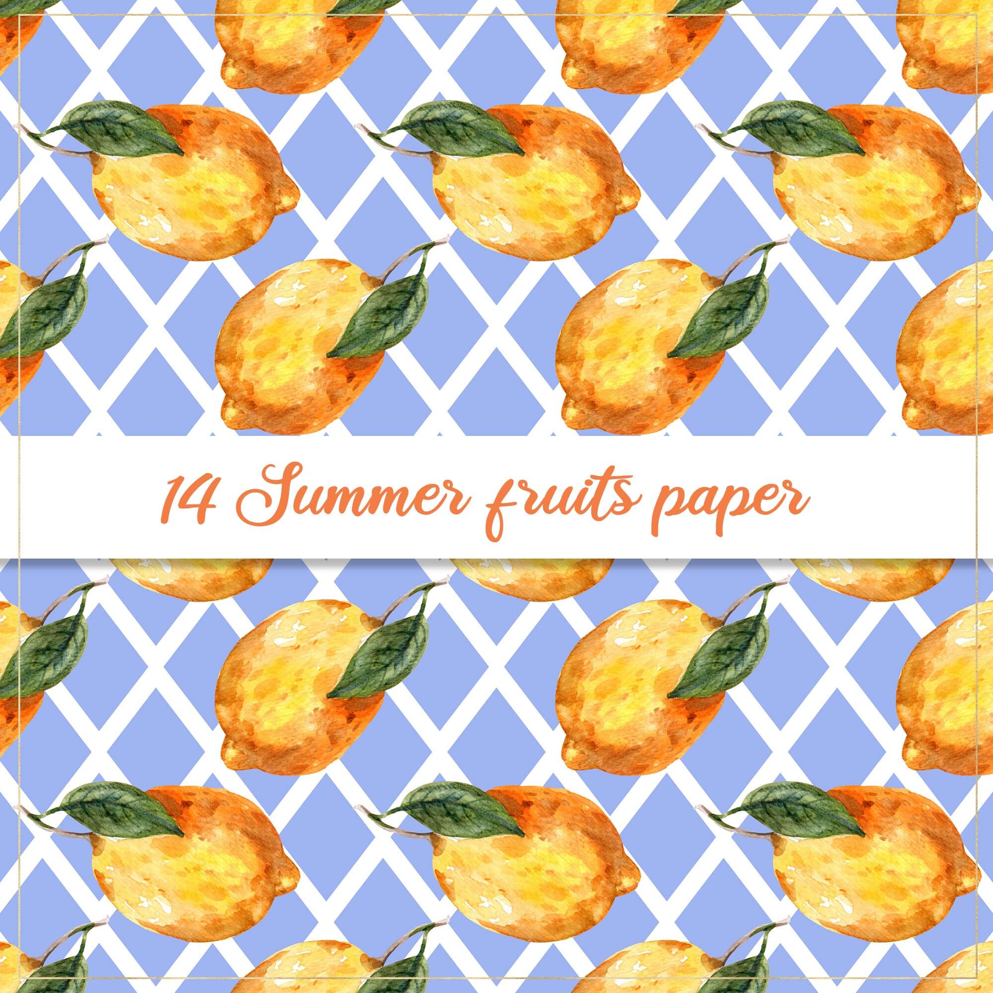 Summer Fruits Digital Paper Seamless Pattern Lemon - Etsy