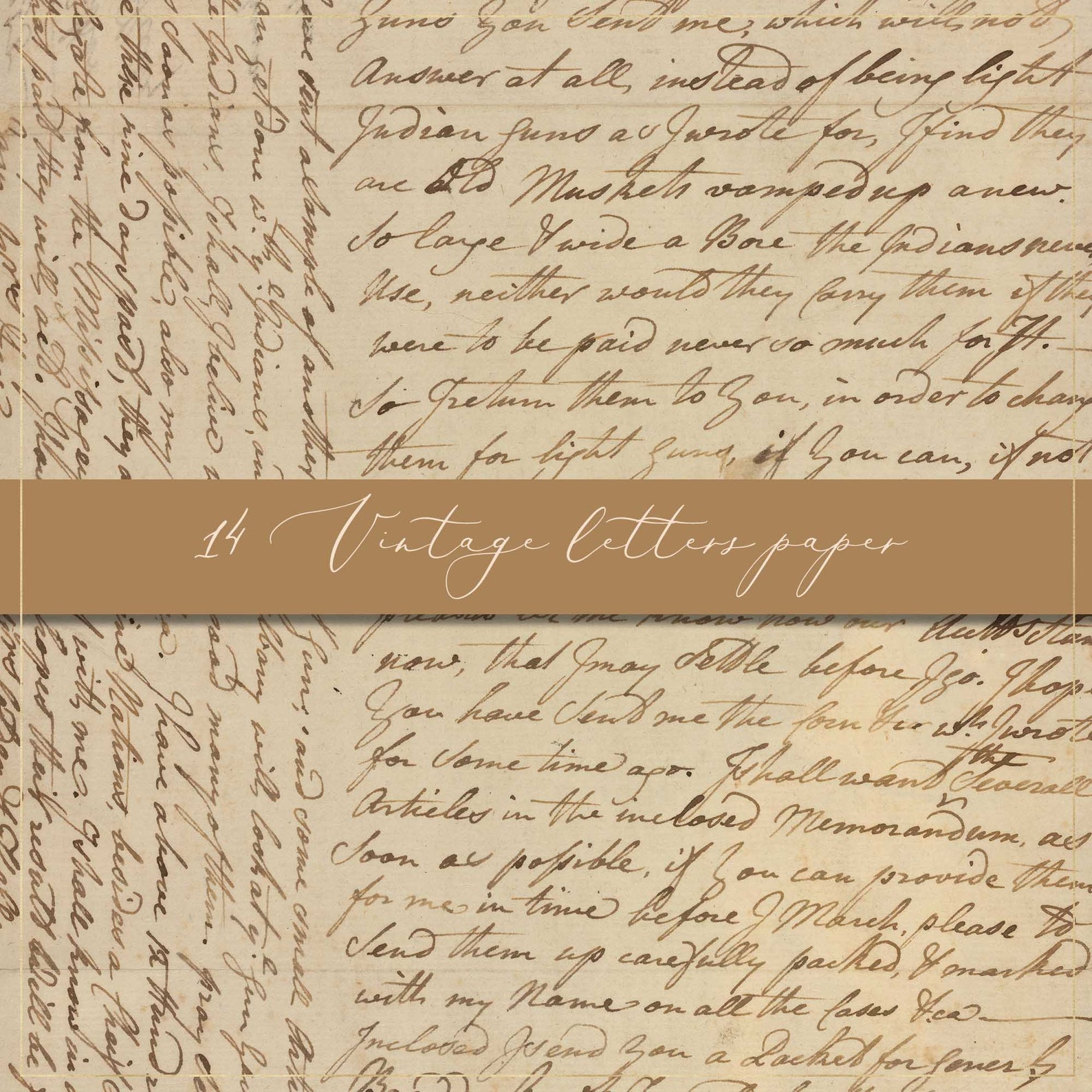 Vintage Letters Digital Paper, Old Documents, Ephemera Paper, Antique ...