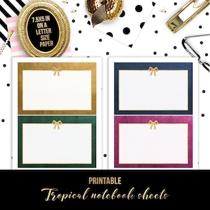 Printable Notebook, Gold Notebook, Watercolor Stationery, Glitter ...