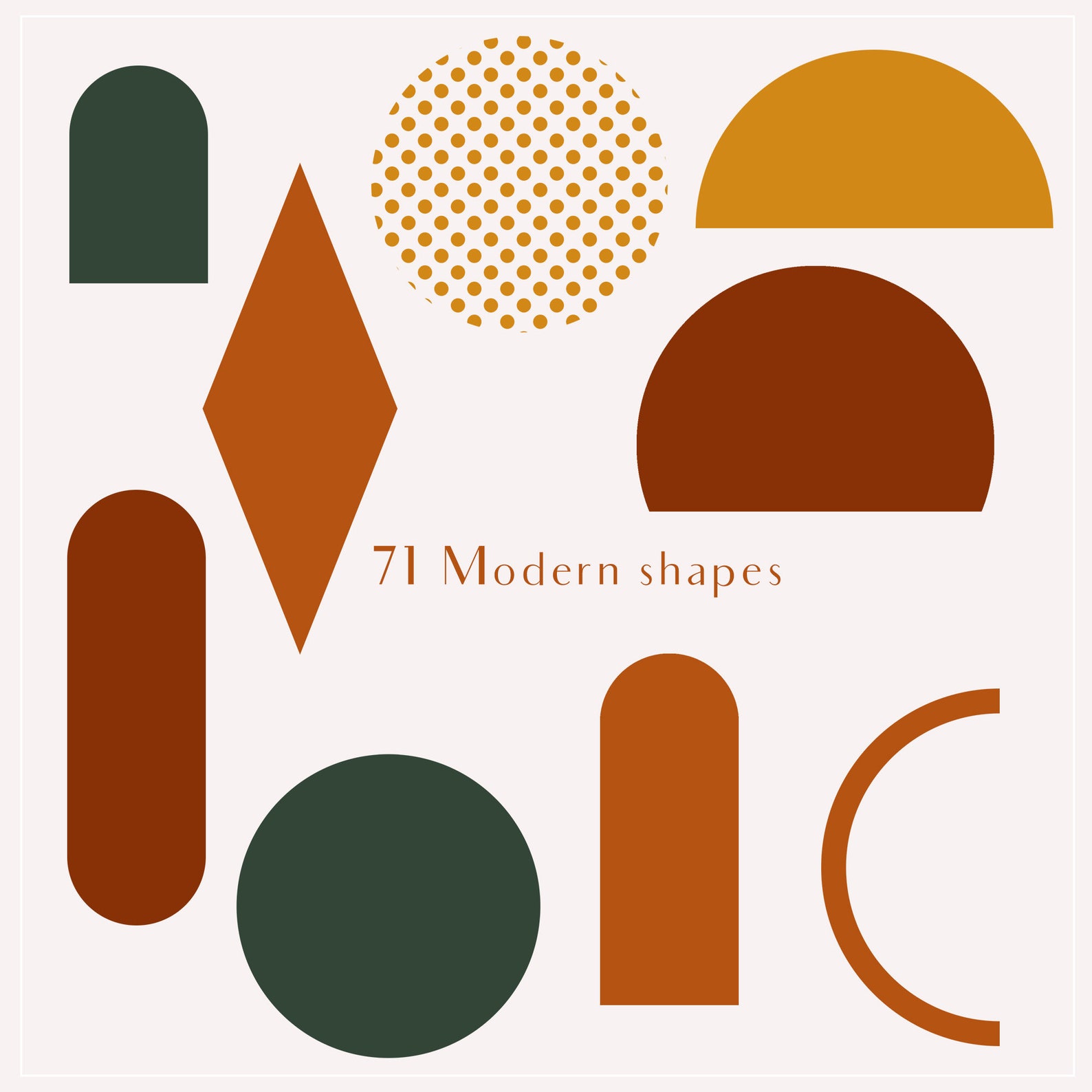 71 Modern Shapes Clipart Geometric Clip Art Terracotta - Etsy