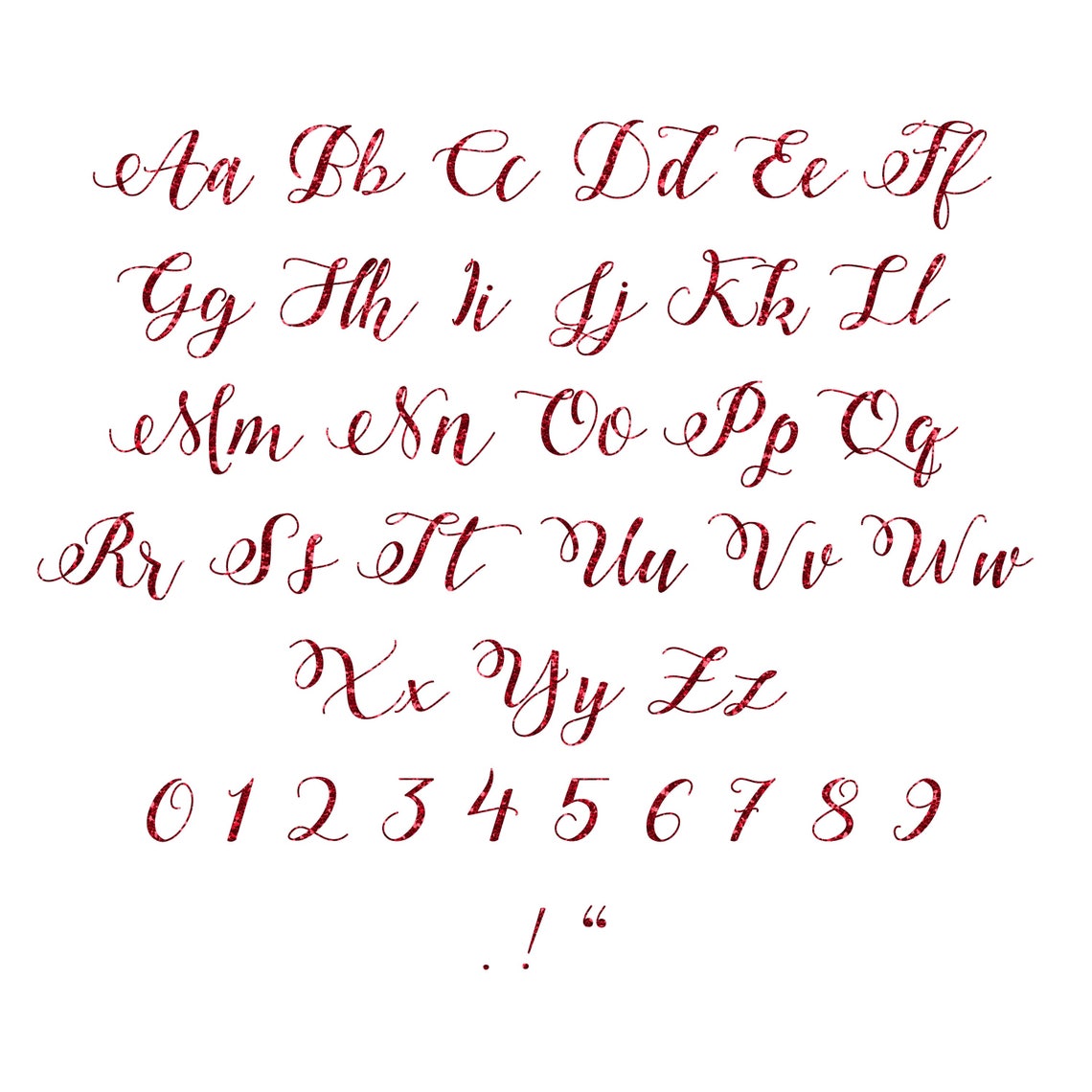 Red Glitter Alphabet Letters Red Glitter Letters Red - Etsy