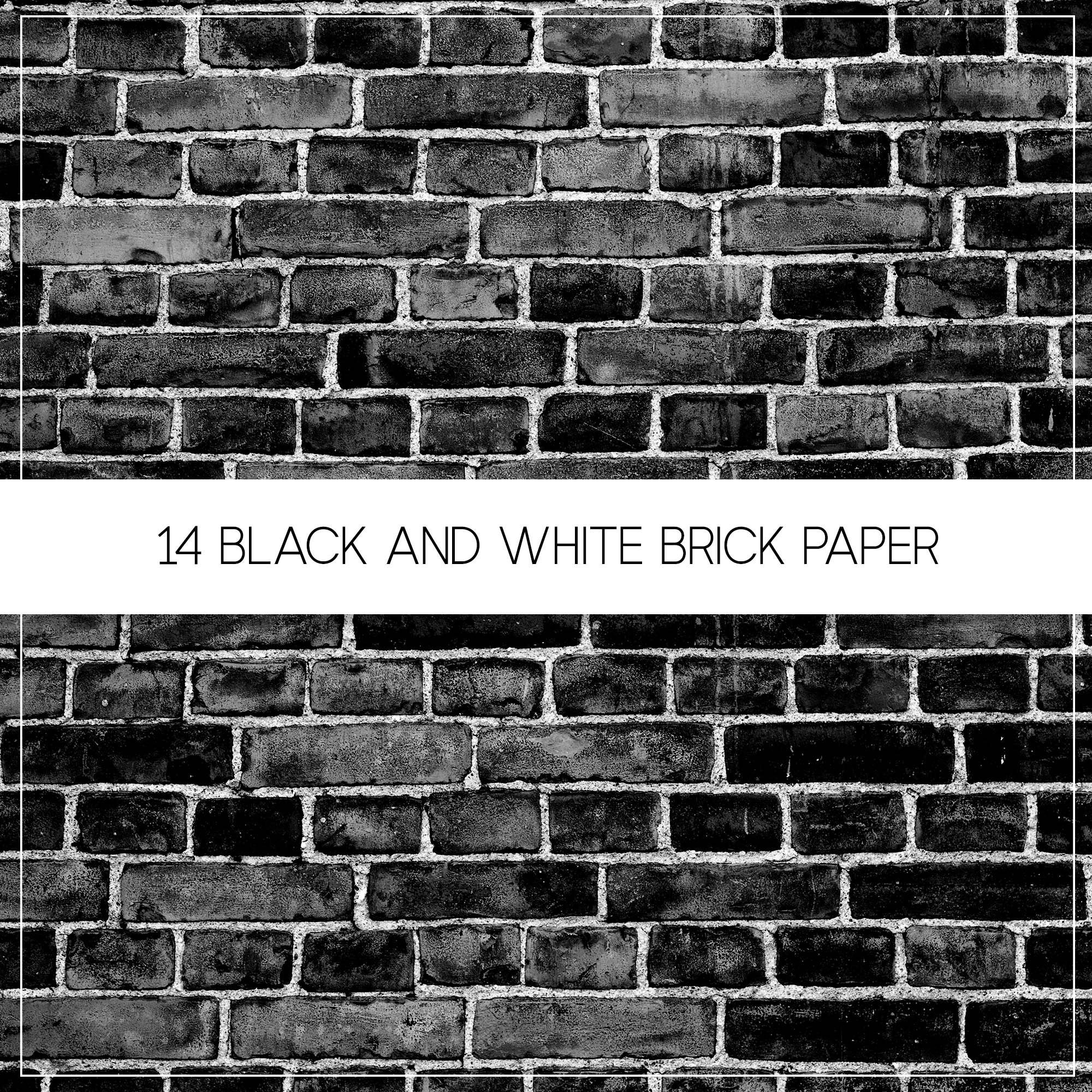 Black and White Brick Digital Paper Brick Background - Etsy Canada