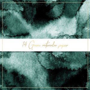 Emerald Green Watercolor Digital Paper, Emerald Background, Watercolor ...