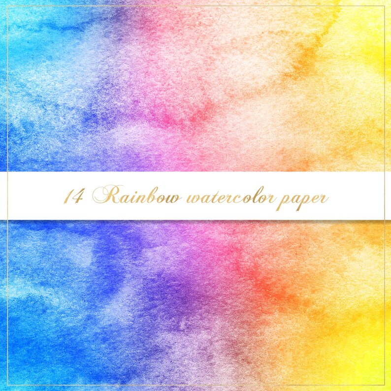 Rainbow Watercolor Digital Paper Ombre Background Rainbow | Etsy