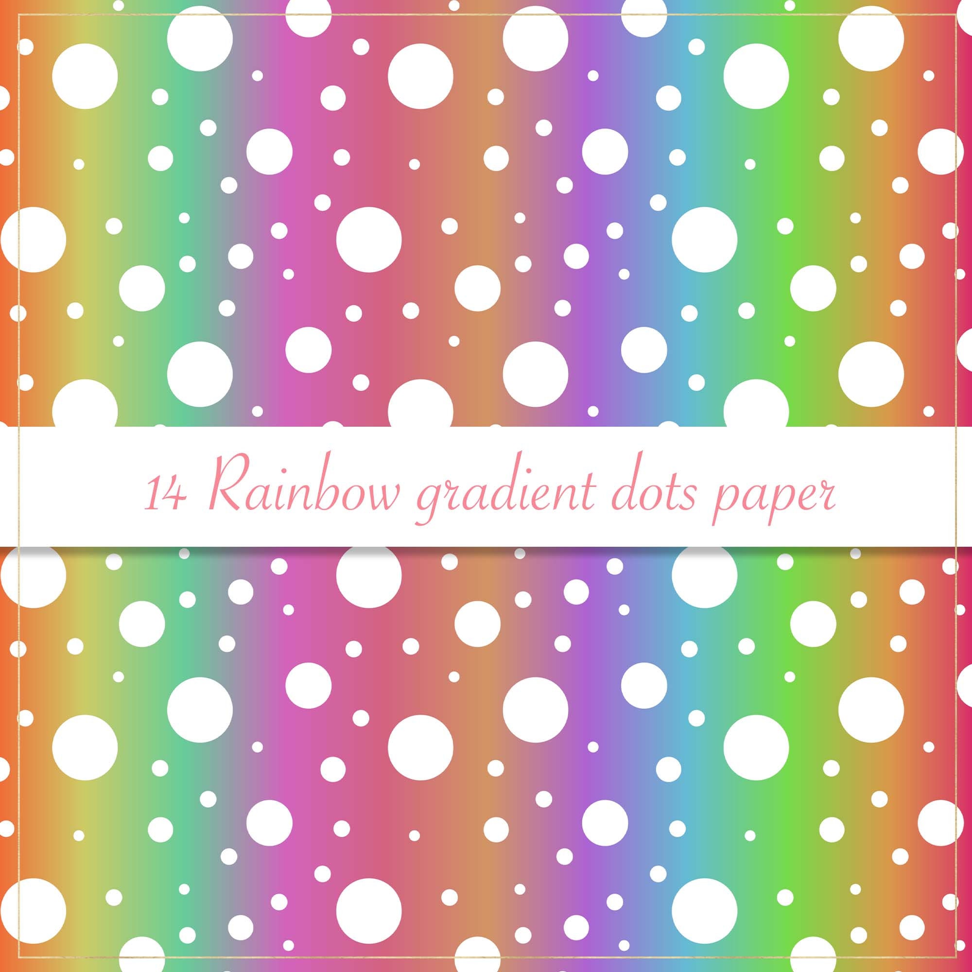 Rainbow Gradient Dots Digital Paper Polka Dots Backdrop - Etsy
