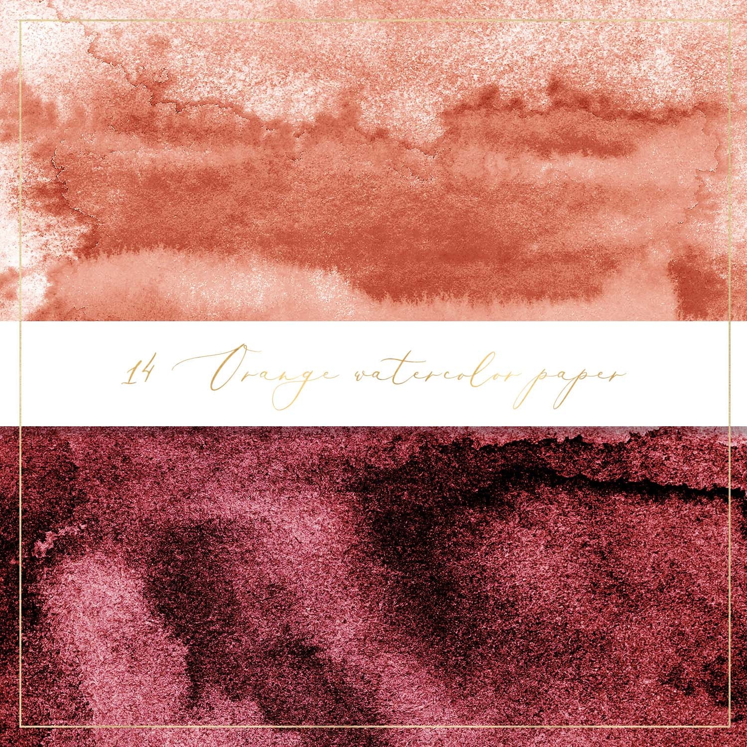 Orange Watercolor Digital Paper Brown Background Boho - Etsy