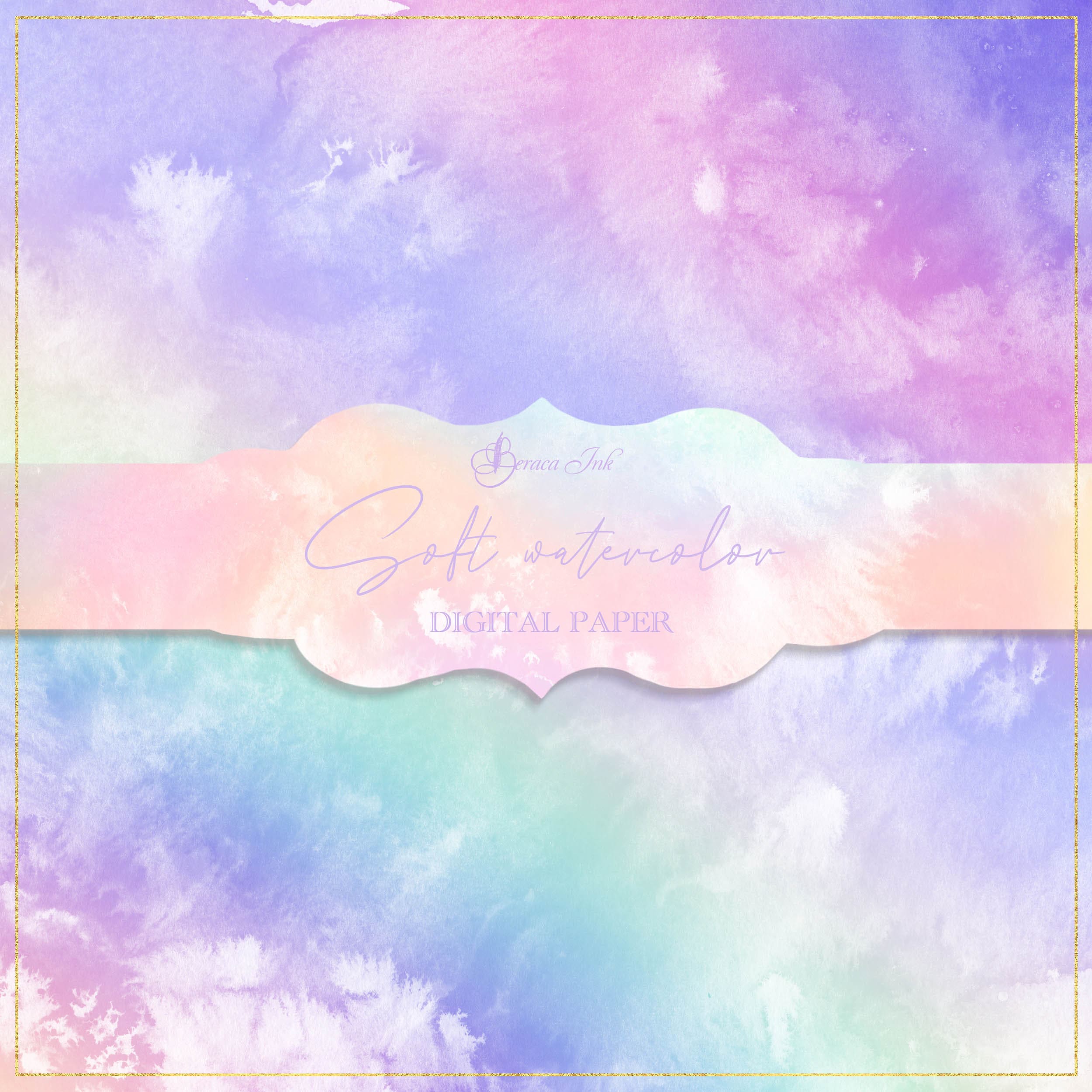Soft Watercolor Digital Paper Gradient Wallpaper Ombre | Etsy
