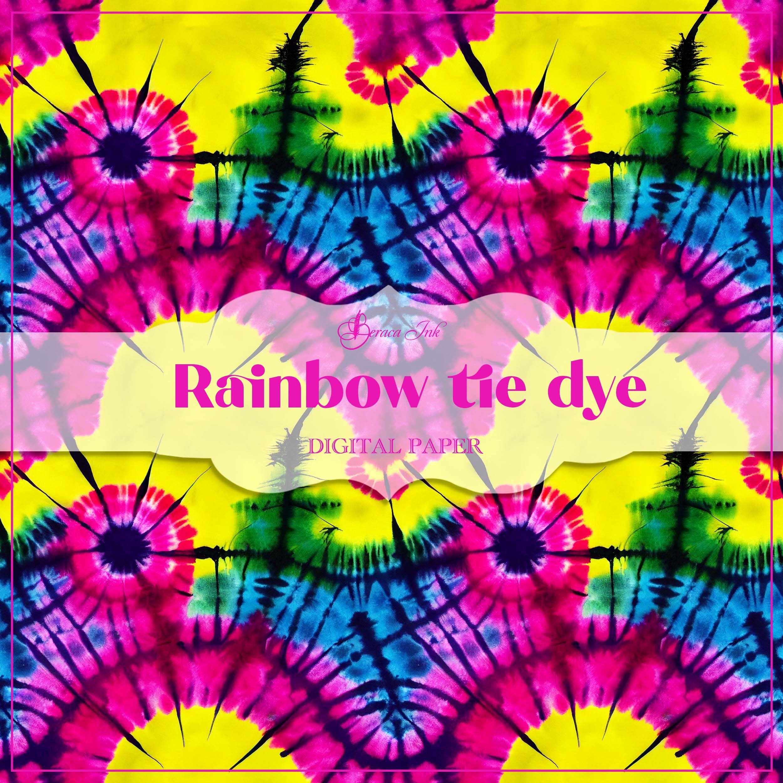 Rainbow Tie Dye Digital Paper Seamless Pattern Colorful - Etsy
