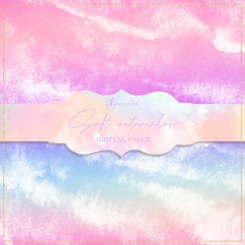 Soft Watercolor Digital Paper Gradient Wallpaper Ombre | Etsy