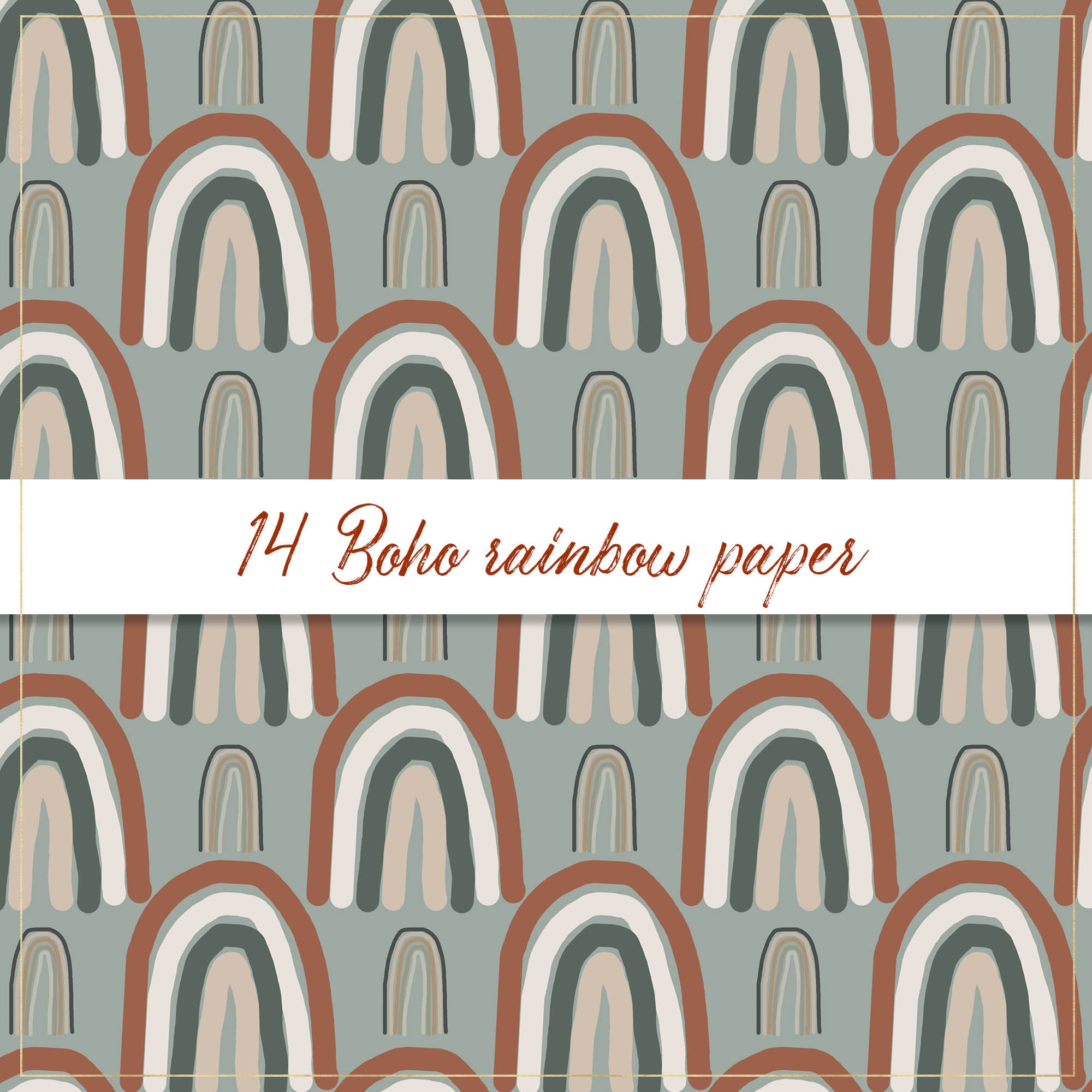 Boho rainbow digital paper rainbow seamless pattern modern | Etsy