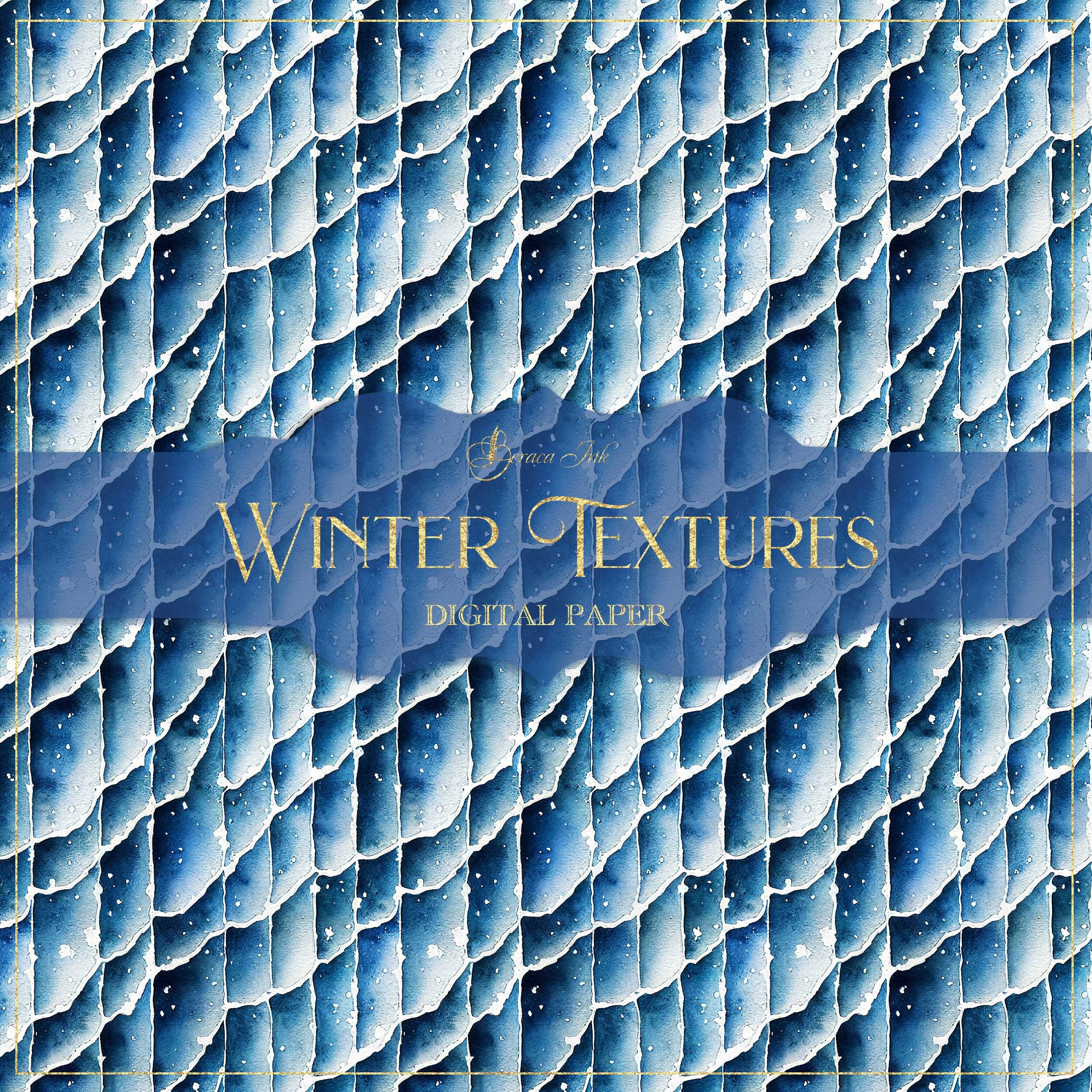 Winter Texture Digital Paper Seamless Pattern Blue - Etsy
