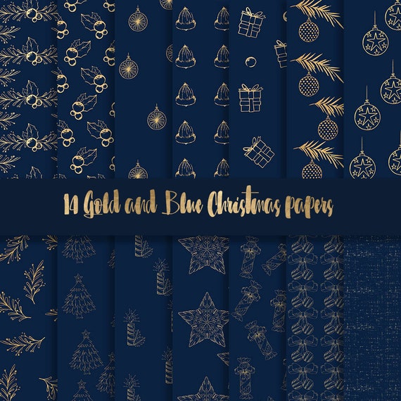 Blue Christmas Scrapbook Paper