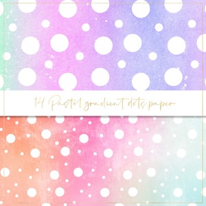 Pastel Gradient Dots Digital Paper, Polk Dots Pattern, Pastel ...
