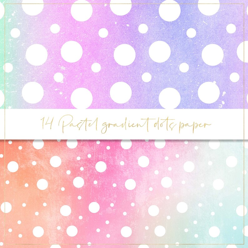 Pastel Gradient Dots Digital Paper Polk Dots Pattern Pastel - Etsy