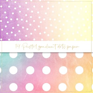 Pastel Gradient Dots Digital Paper, Polk Dots Pattern, Pastel ...