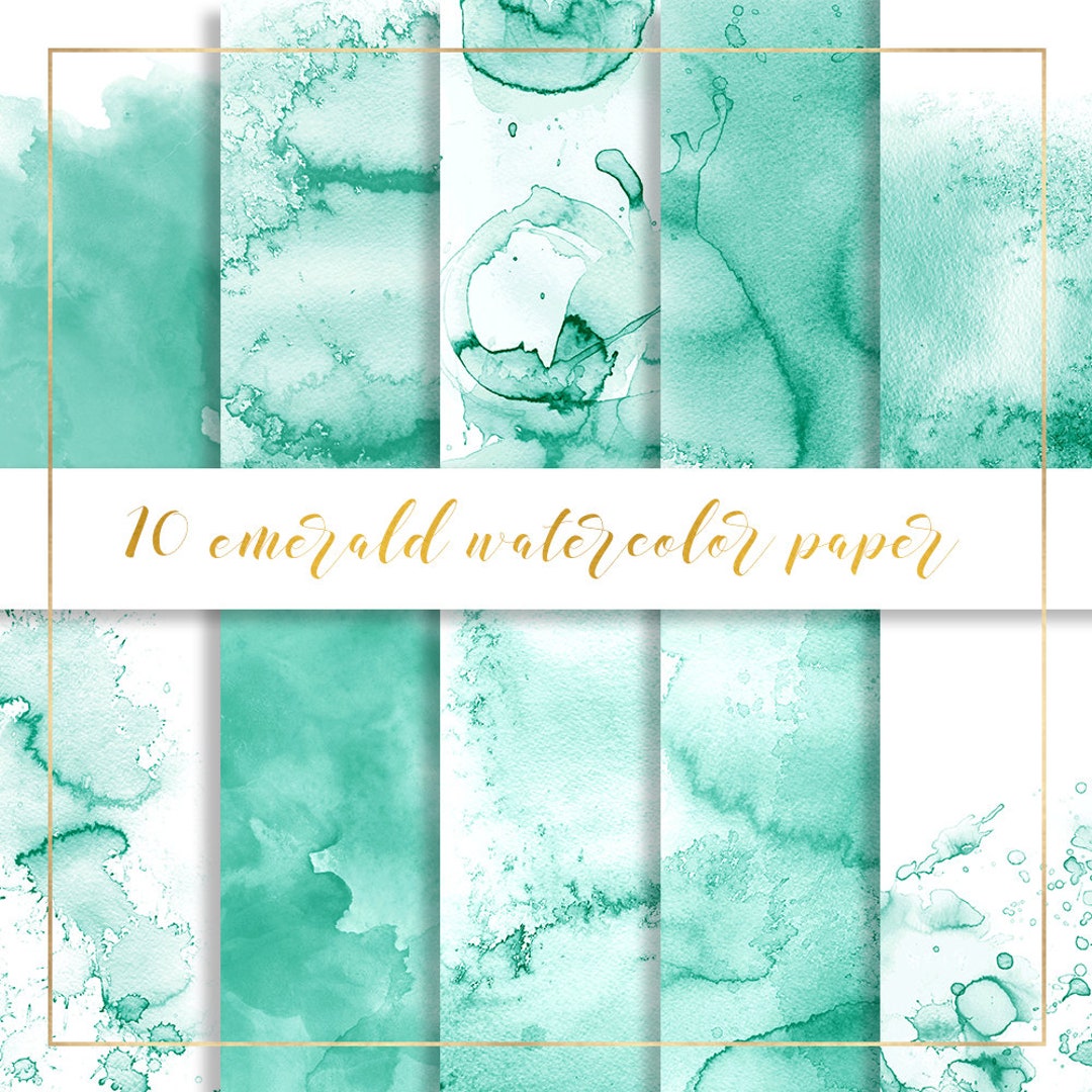 Green Watercolor Digital Paper, Green Watercolor Paper, Watercolor ...