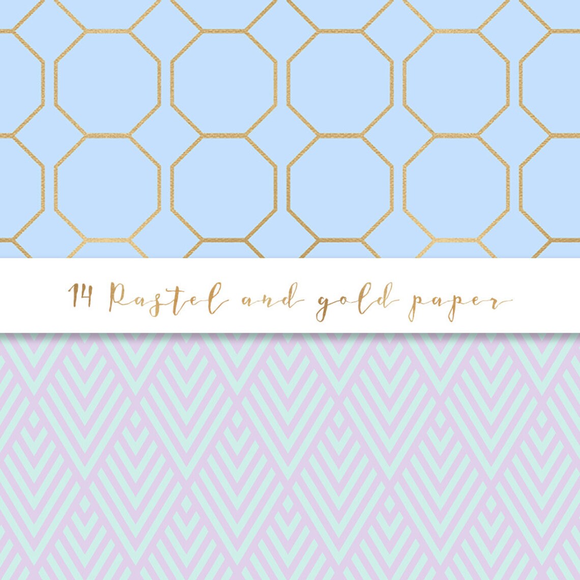 Pastel Digital Paper Pastel Gold Digital Paper Pastel Blue - Etsy