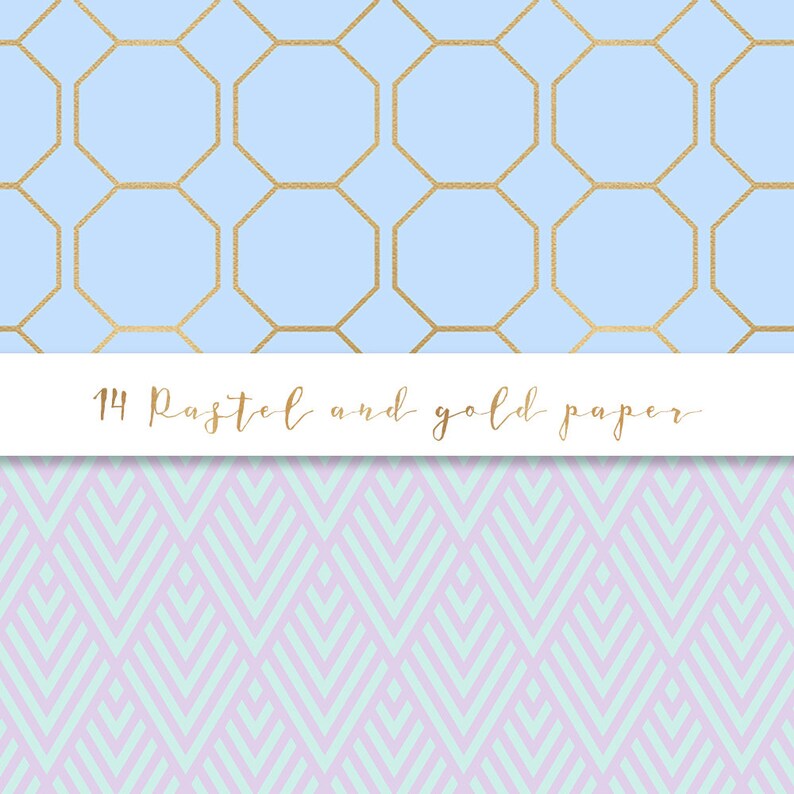 Pastel & Gold Digital Paper Set (digital Download) - Etsy