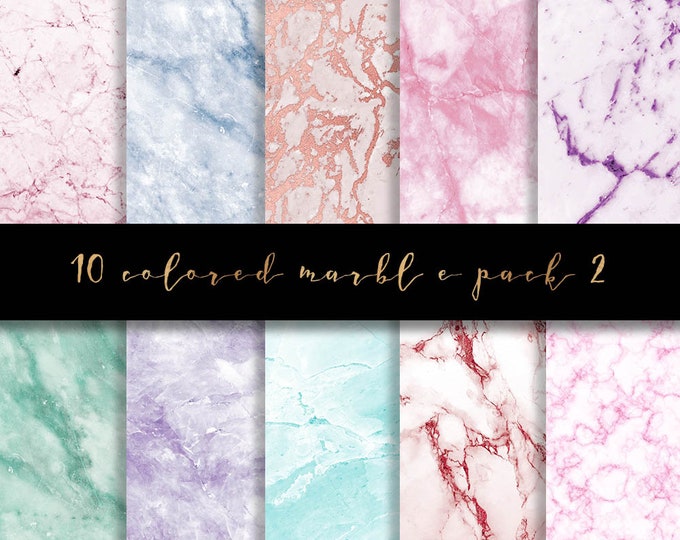 Pink and Teal Marble Digital Paper, Seamless Marble Textures With Foil ...