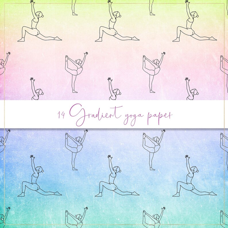 Gradient Yoga Digital Paper, Yoga Pattern, Meditation Background ...