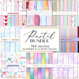 Pastel BUNDLE Digital Paper, Pastel Flowers, Pastel Paper, Pastel ...
